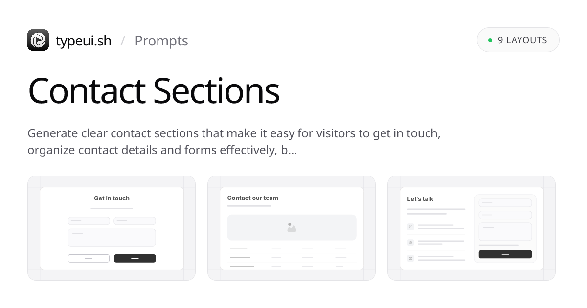 Contact Section Prompts | TypeUI